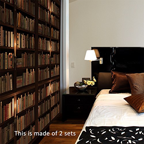AmazingWall 77x200CM/30.3x78.7 3D Book Shelf Door Sticker Wall Art Mur ...