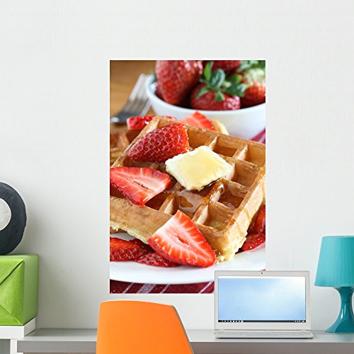 Wallmonkeys Strawberry Waffles Wall Decal Peel and Stick Graphic WM255 ...