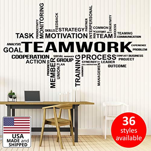 21 x 35 in Office Wall Vinyl Art Decor - Teamwork Decals Motivational ...