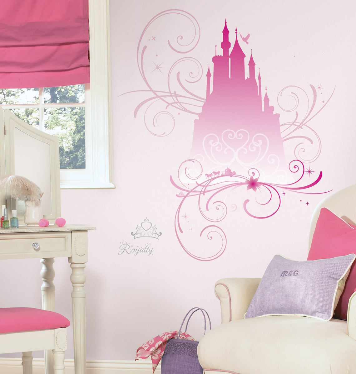 Disney Princess - Scroll Castle Peel & Stick Giant Wall Decals w/Glitt ...