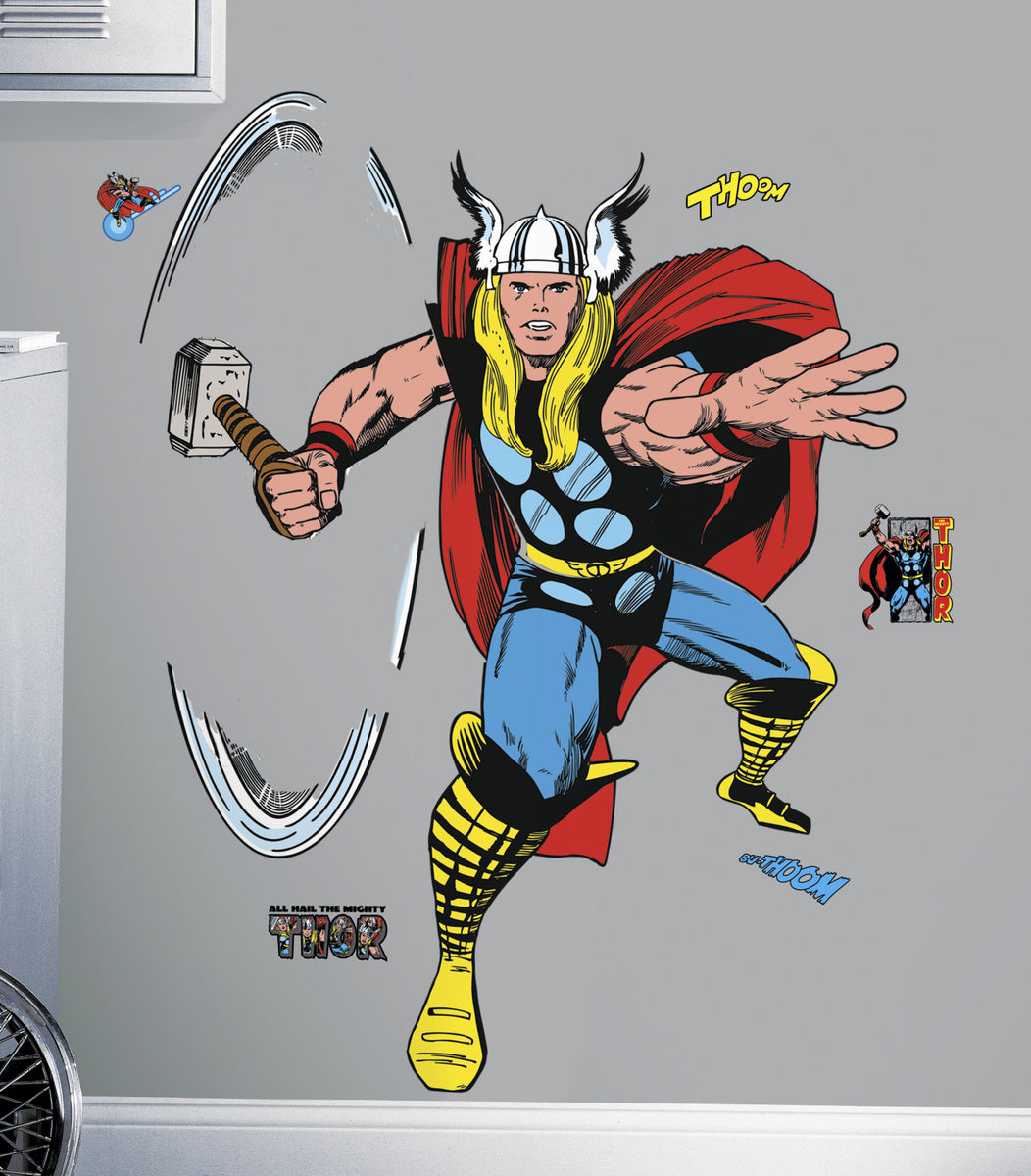Marvel Classic Thor Peel and Stick Giant Wall Decals – WallDecals.com