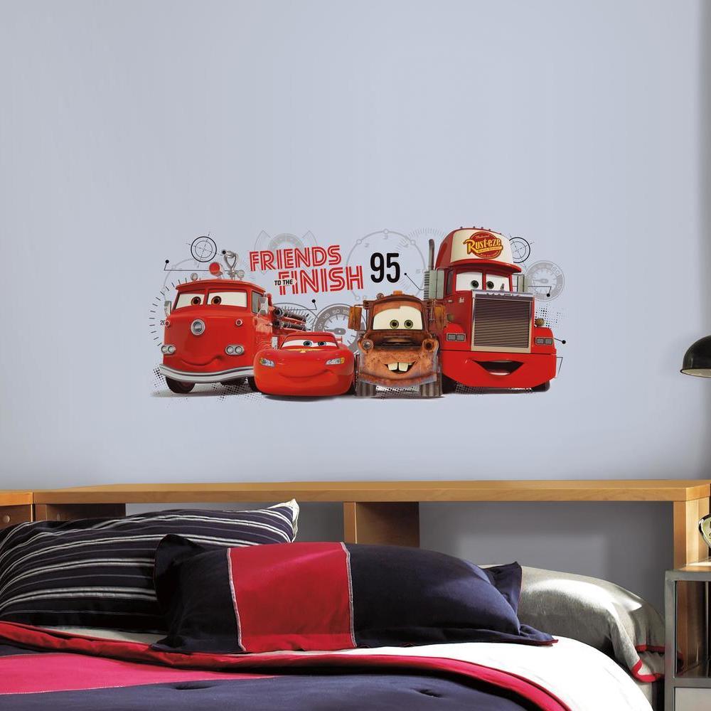 CARS 2 FRIENDS TO THE FINISH PEEL AND STICK GIANT WALL DECALS ...