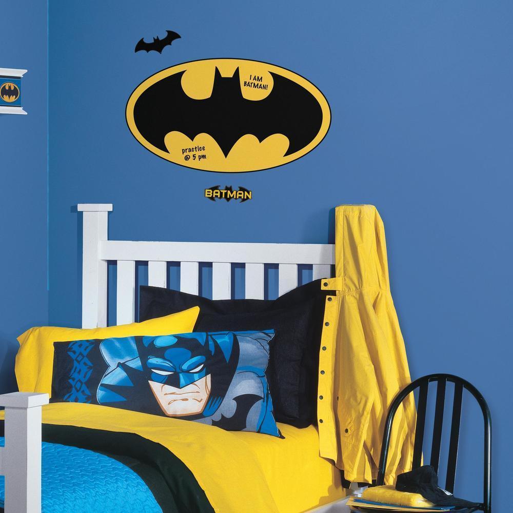 BATMAN LOGO DRY ERASE PEEL AND STICK GIANT WALL DECALS – WallDecals.com