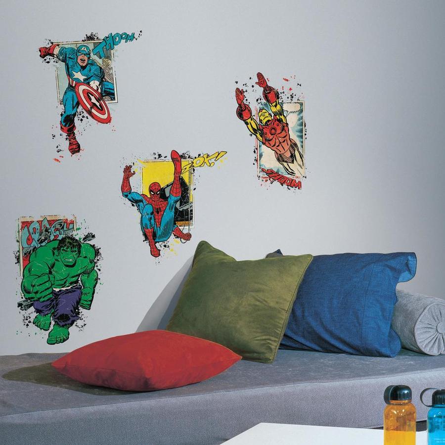 MARVEL SUPERHERO BURST PEEL AND STICK GIANT WALL DECALS – WallDecals.com