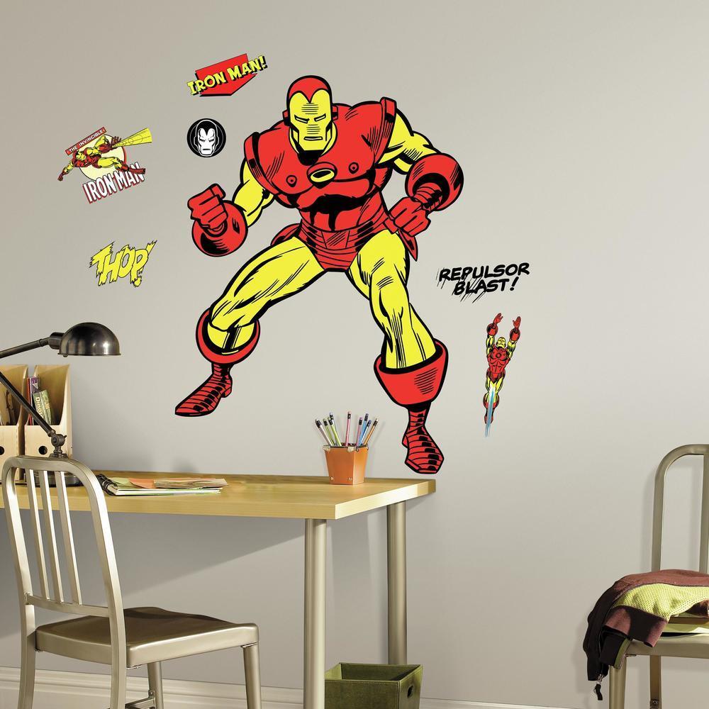 CLASSIC IRON MAN COMIC PEEL AND STICK GIANT WALL DECALS – WallDecals.com