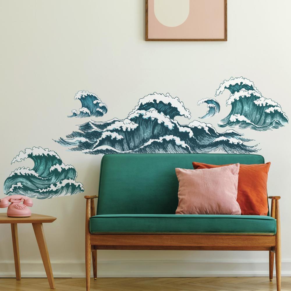 GREAT WAVE PEEL AND STICK GIANT WALL DECALS – WallDecals.com